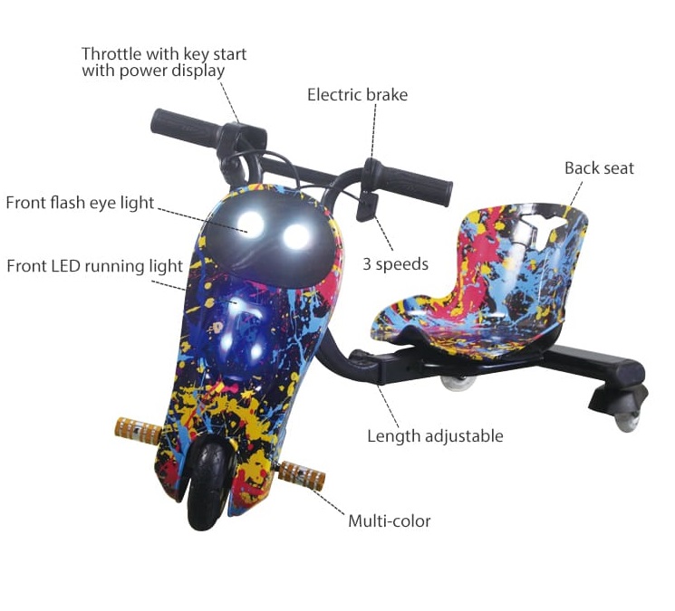 Skulcandy 3-Wheel Drifter 360 Scooter for Kids with Bluetooth